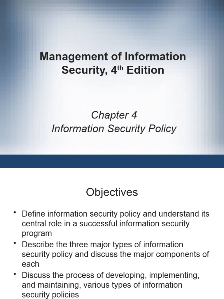 Ict380 Lec4 | PDF | Information Security | Policy