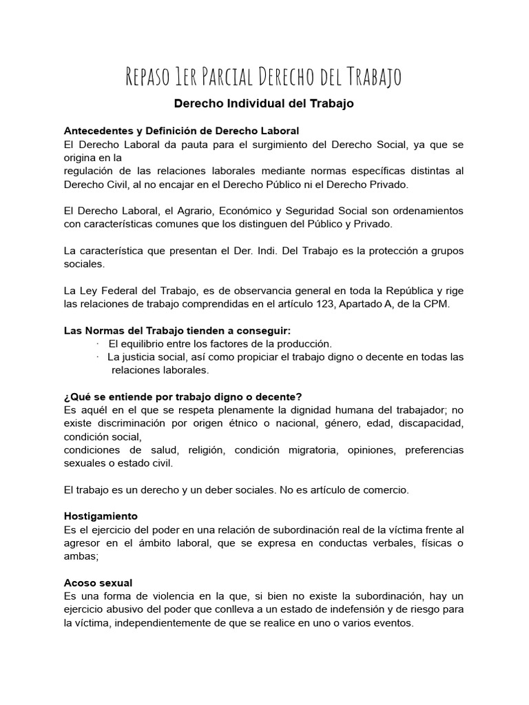 Repaso de Derecho Laboral | PDF | Derecho laboral | Salario