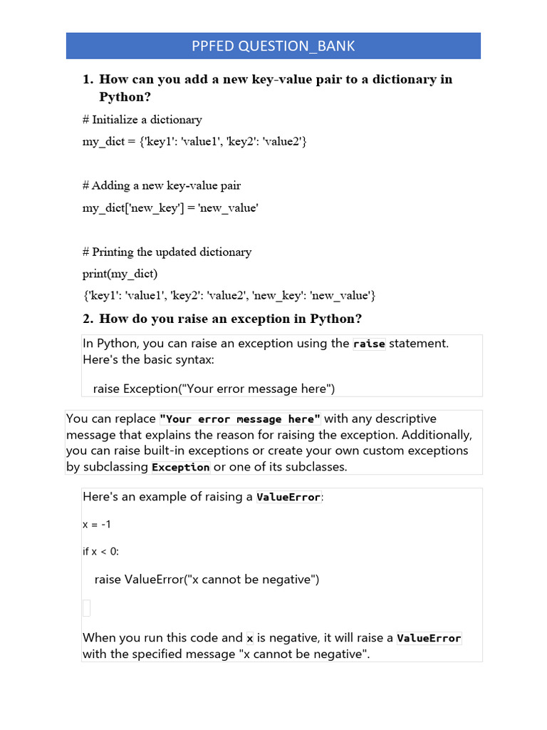 PPFSD - Question - Bank Answers New | PDF | Python (Programming Language) | Computer Programming