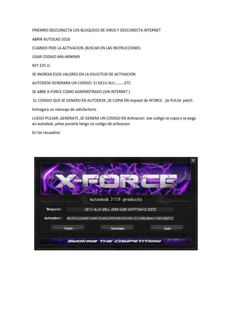 Activar Autocad 2018 Con Xforce | PDF
