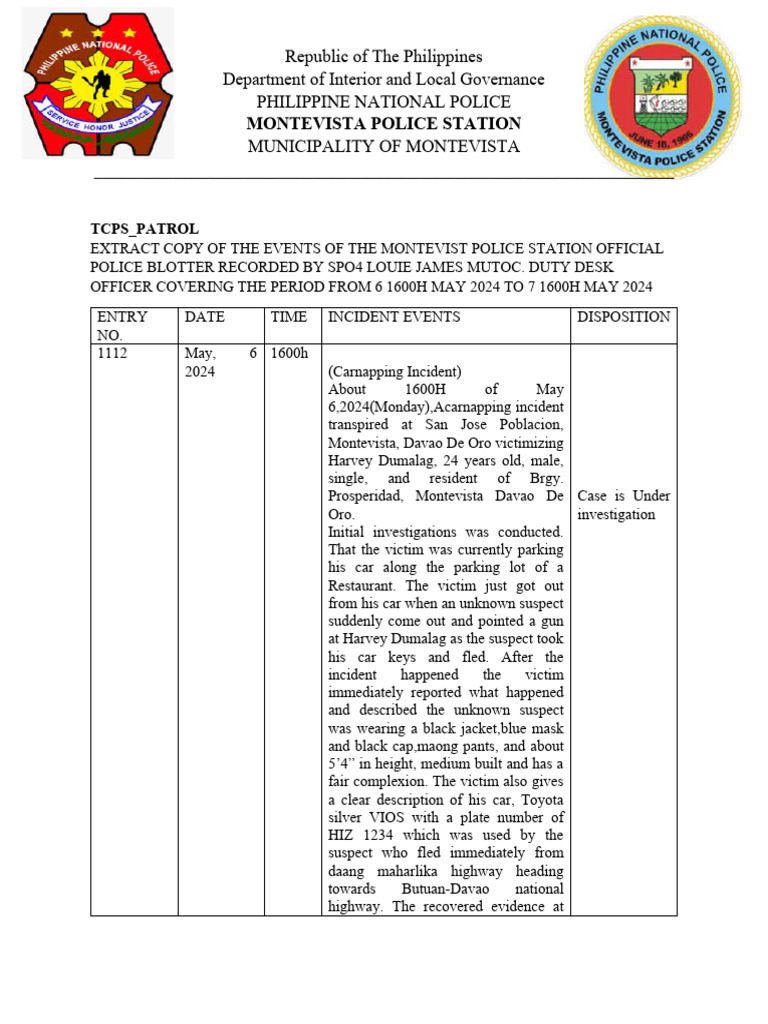 Final Police Report For TECH ENG 1 | PDF | Criminal Law | Crimes