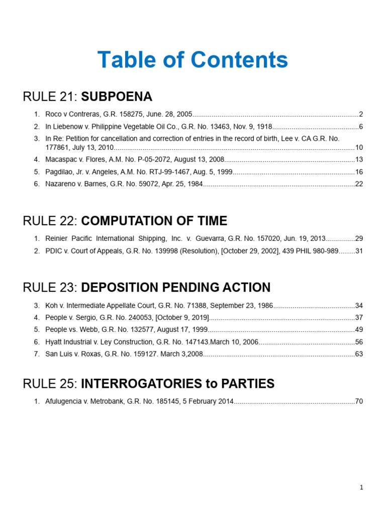 RULE 21, 22 and 25 - Civil Procedure Cases | PDF | Subpoena Duces Tecum ...