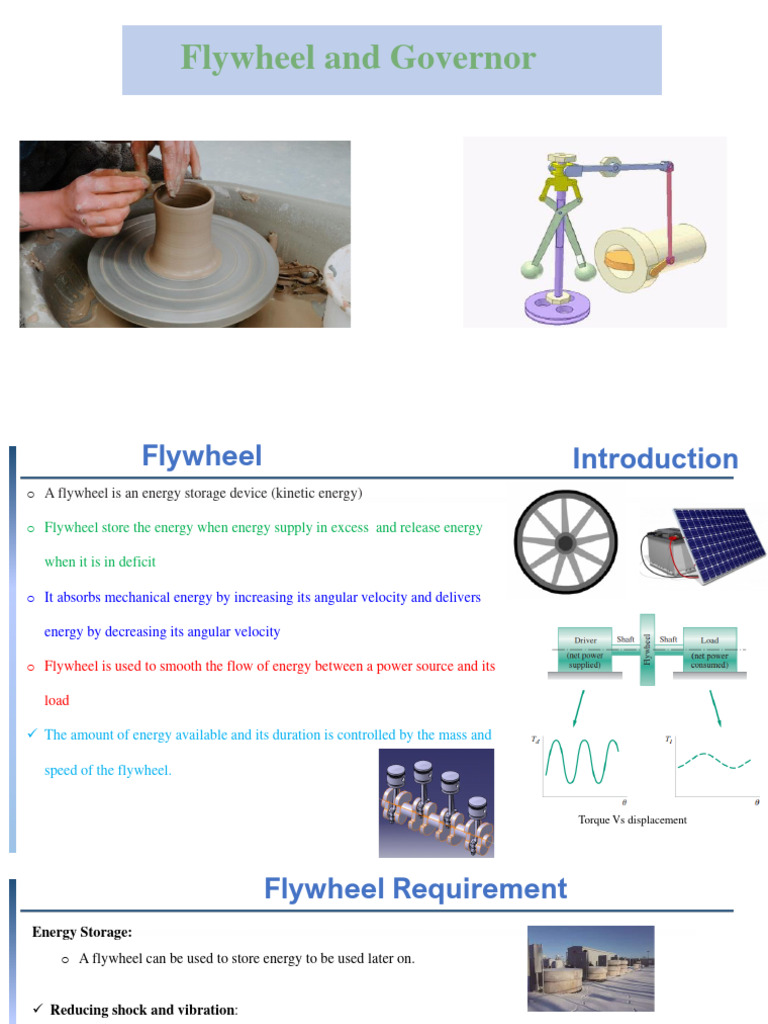 Flywheel and Governor | PDF | Acceleration | Energy Storage