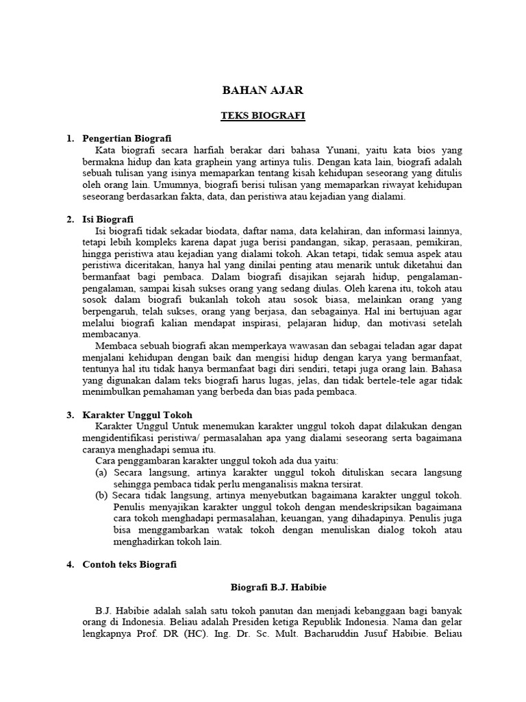 Memahami Teks Biografi Tokoh Berpengaruh | PDF