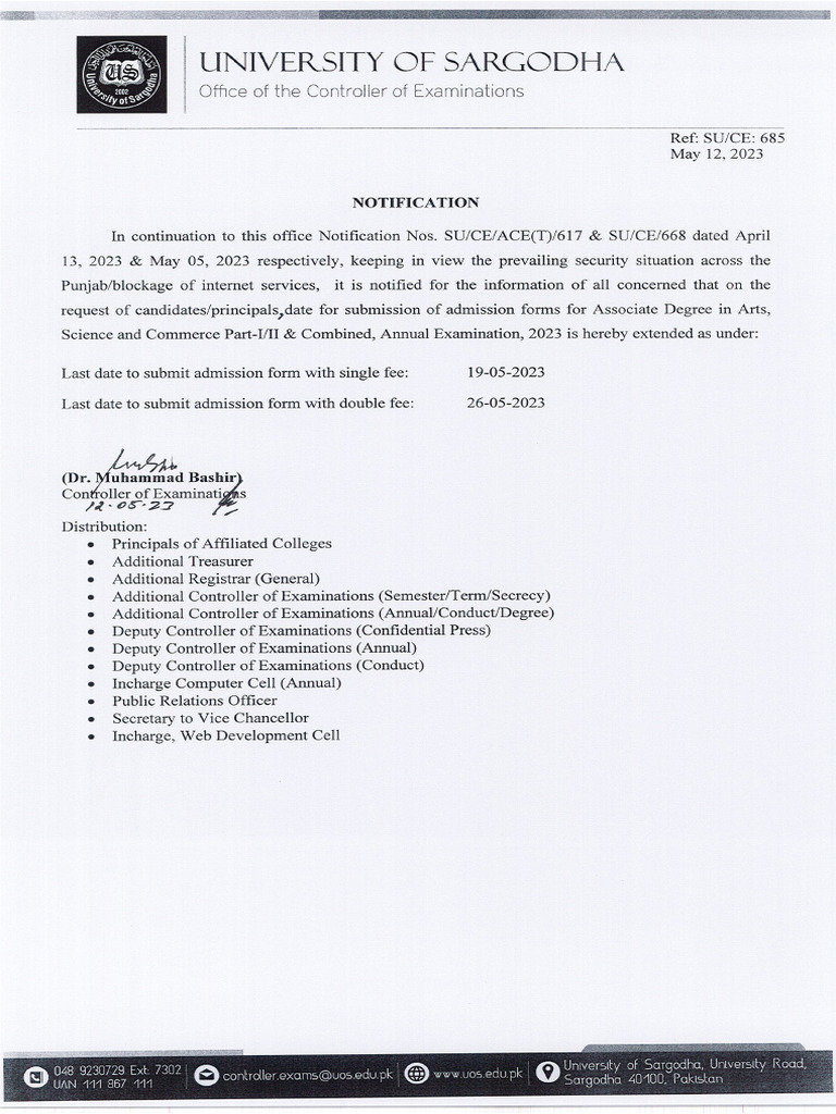 Revised Admission Schedule Adp 2023 (12-05-2023) - 1683888965 | PDF