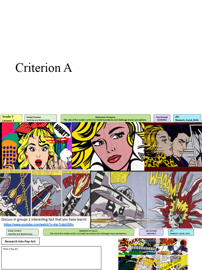 G7 Unit 1 Pop Art - PP | PDF | Aesthetics | Narrative