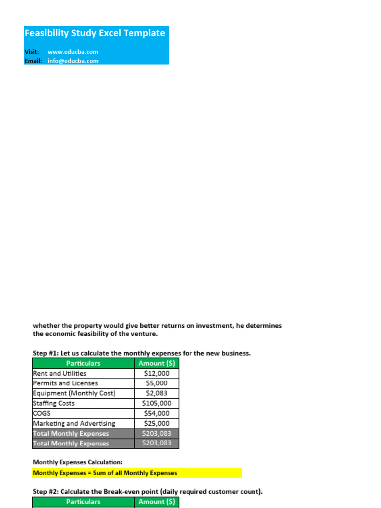 Feasibility Study Excel Template (3) | PDF | Depreciation | Net Present ...