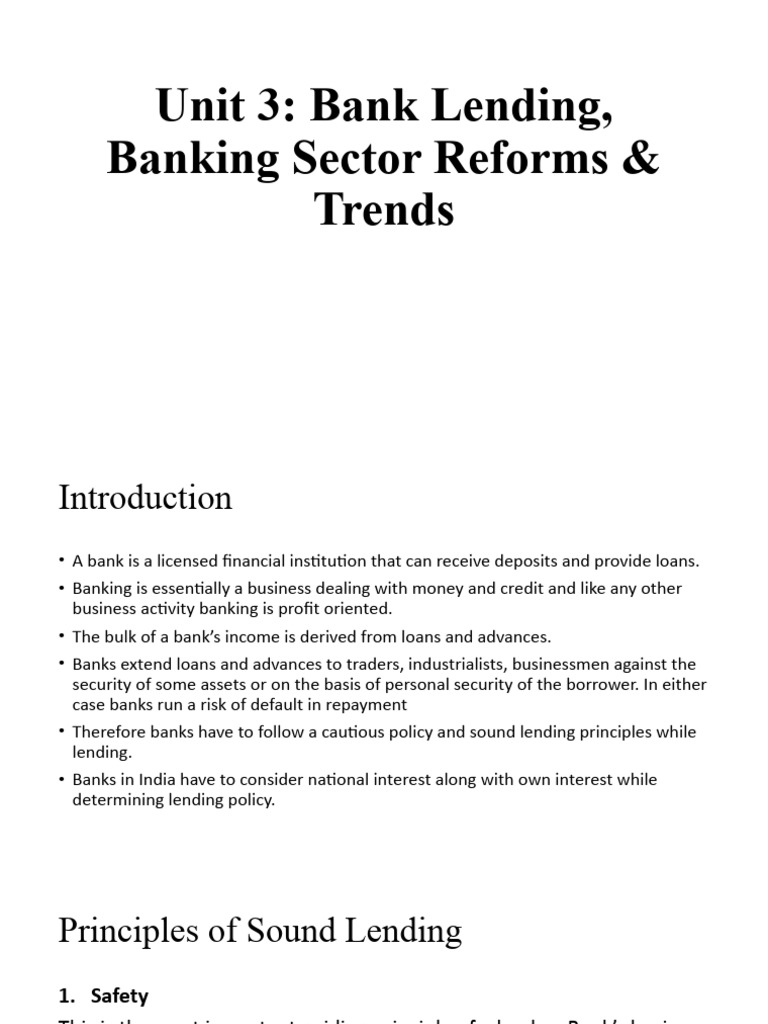 Unit 3 - Banking | PDF | Loans | Capital Adequacy Ratio