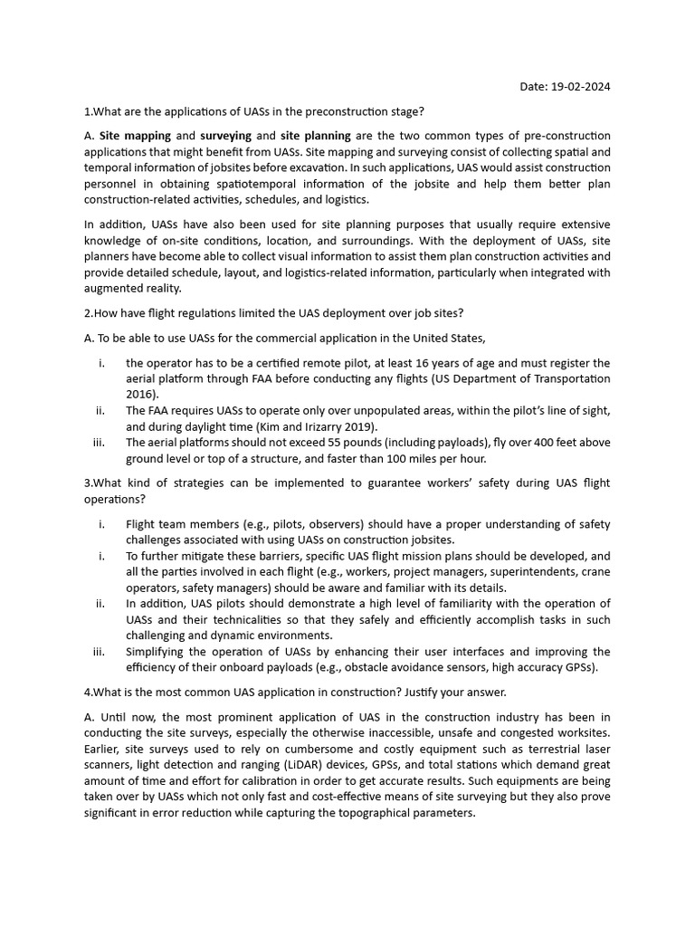 UAS Applications in Construction Safety | PDF | Unmanned Aerial Vehicle ...