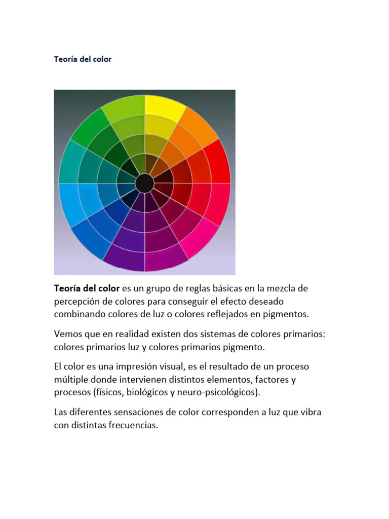 Teoría Del Color | PDF | Color | Amarillo