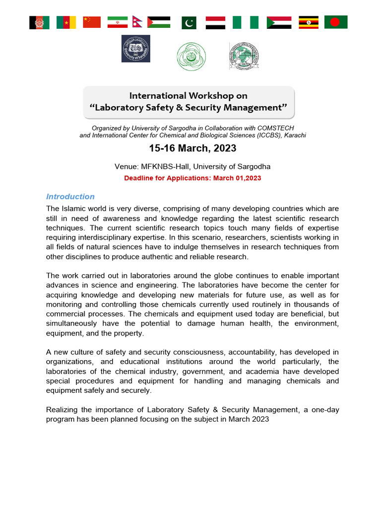 Lab Safety Workshop 1676536831 Pdf Laboratories Science