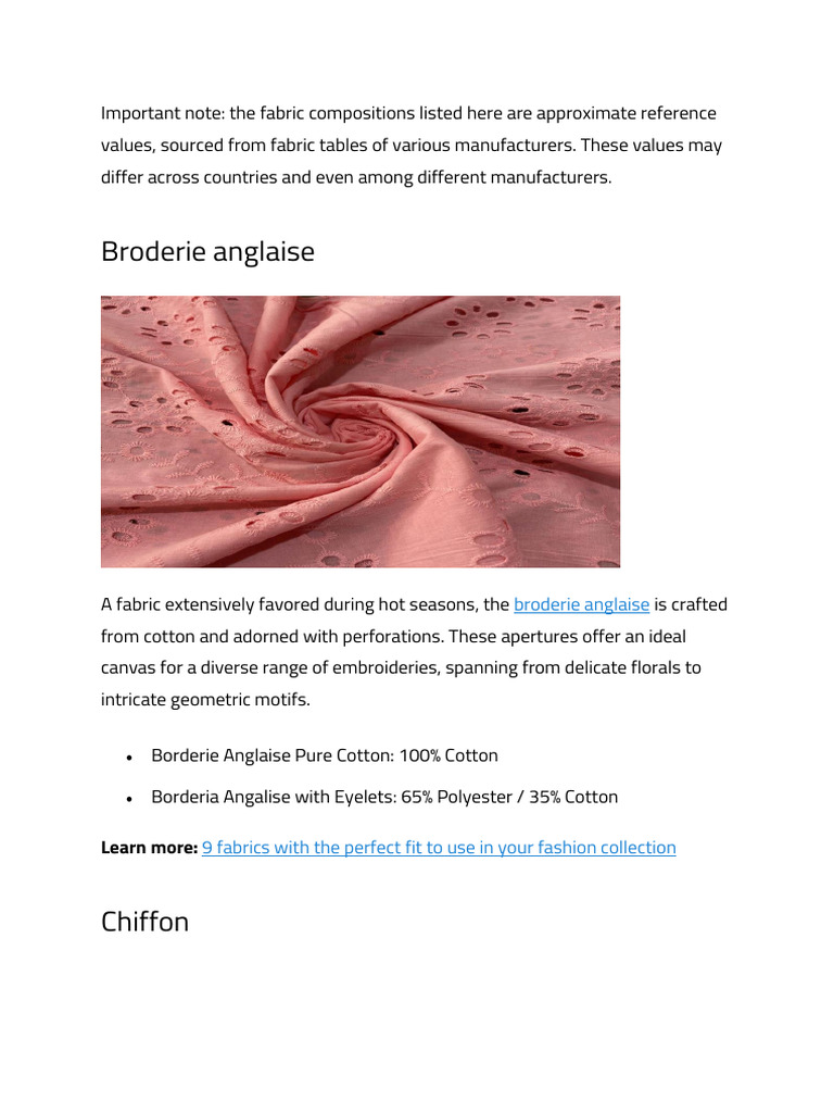 Different Types of Woven Fabric Best Composition Characters | PDF ...