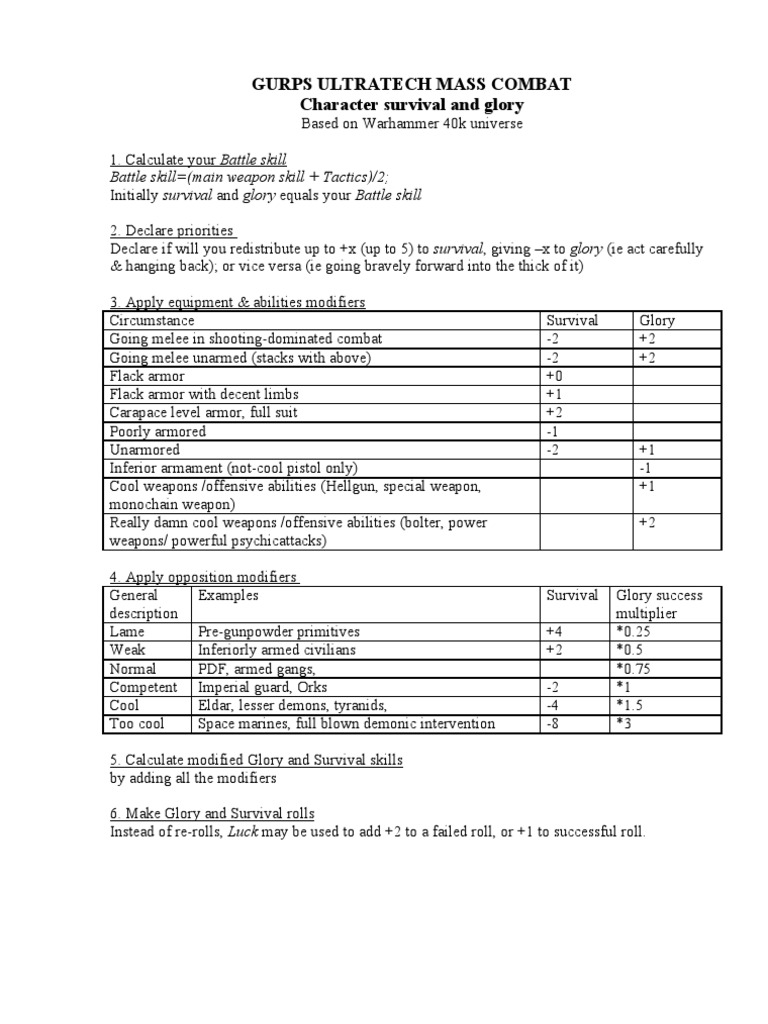 Gurps Ultratech Mass Combat | PDF