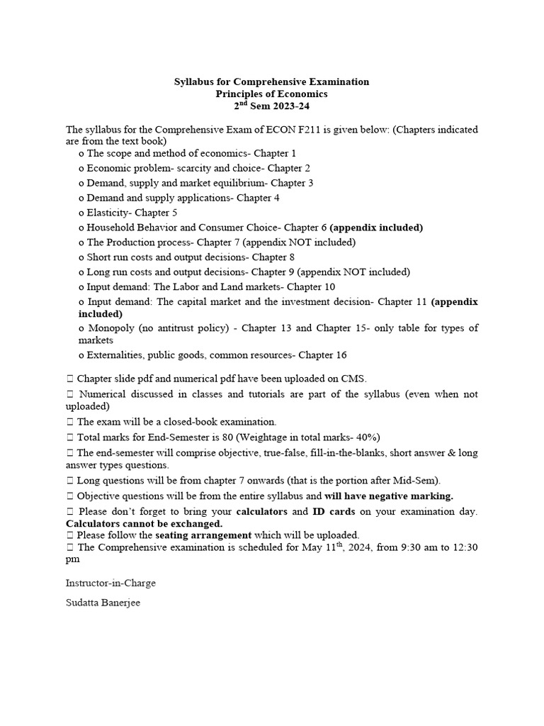 Syllabus - Comprehensive Exam | PDF | Business | Technology & Engineering