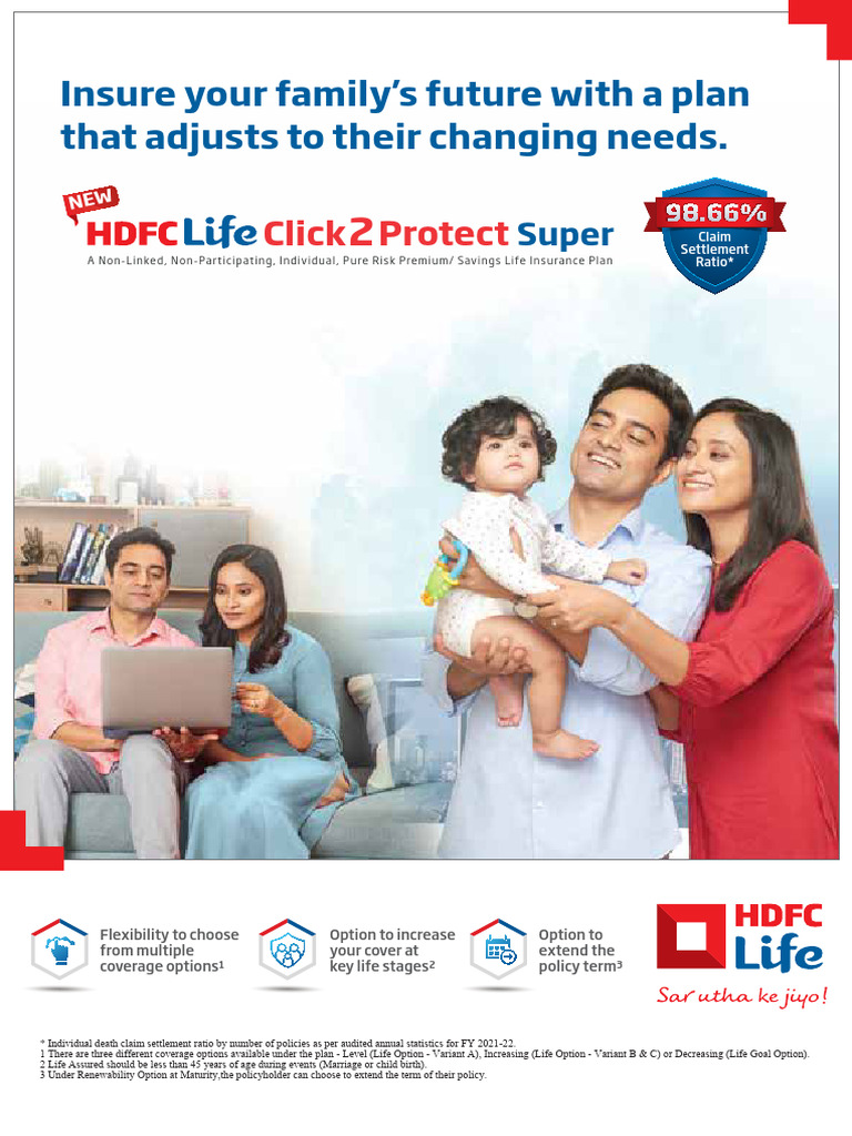 087650022 HDFC Life Click 2 Protect Super Leaflet Retail - Life Plus ...