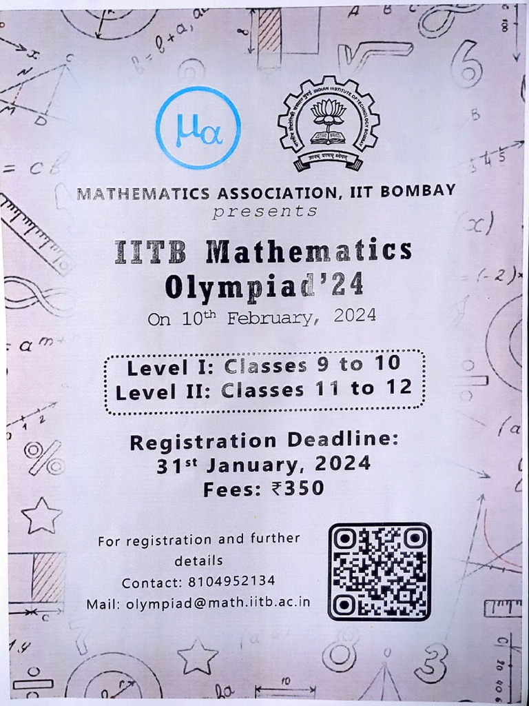 IIT Bombay Mathematics Olympiad 2024 | PDF