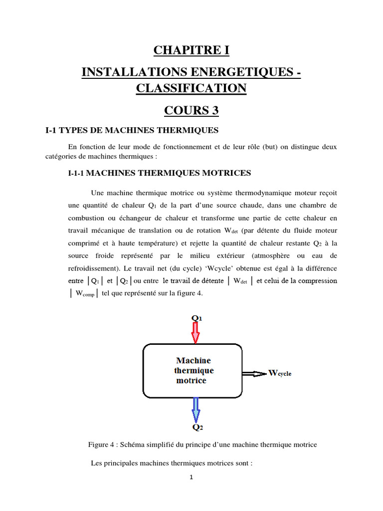 Classification des Machines Thermiques | PDF | Turbine à gaz | Chaleur