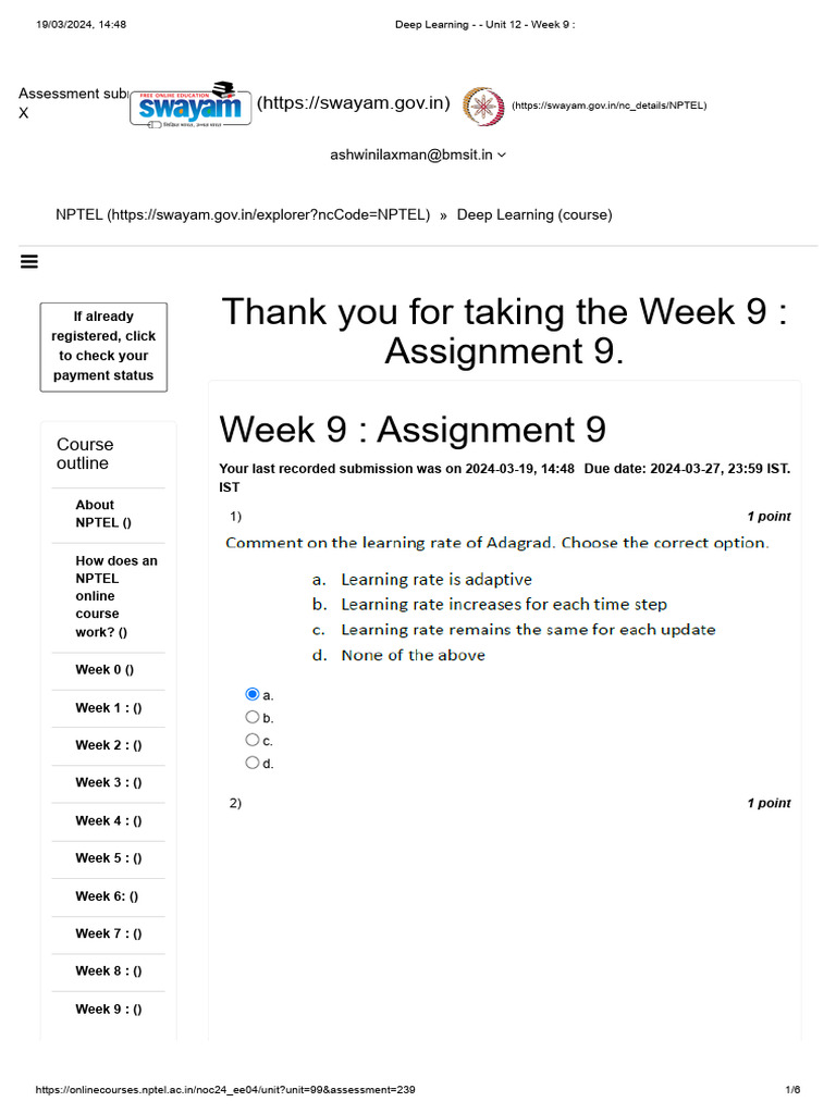 Deep Learning - Unit 12 - Week 9 | PDF | Learning | Behavior Modification