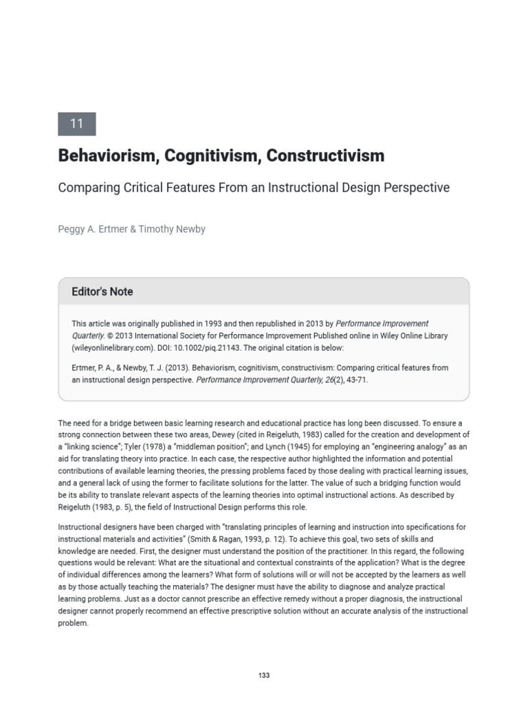 Behaviorism, Cognitivism, Constructivism | Download Free PDF | Constructivism (Philosophy Of ...