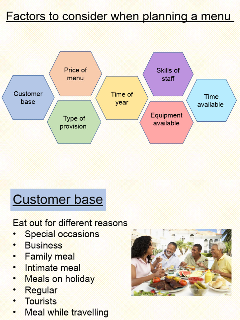 Menu Planning Considerations | PDF | Menu | Restaurants