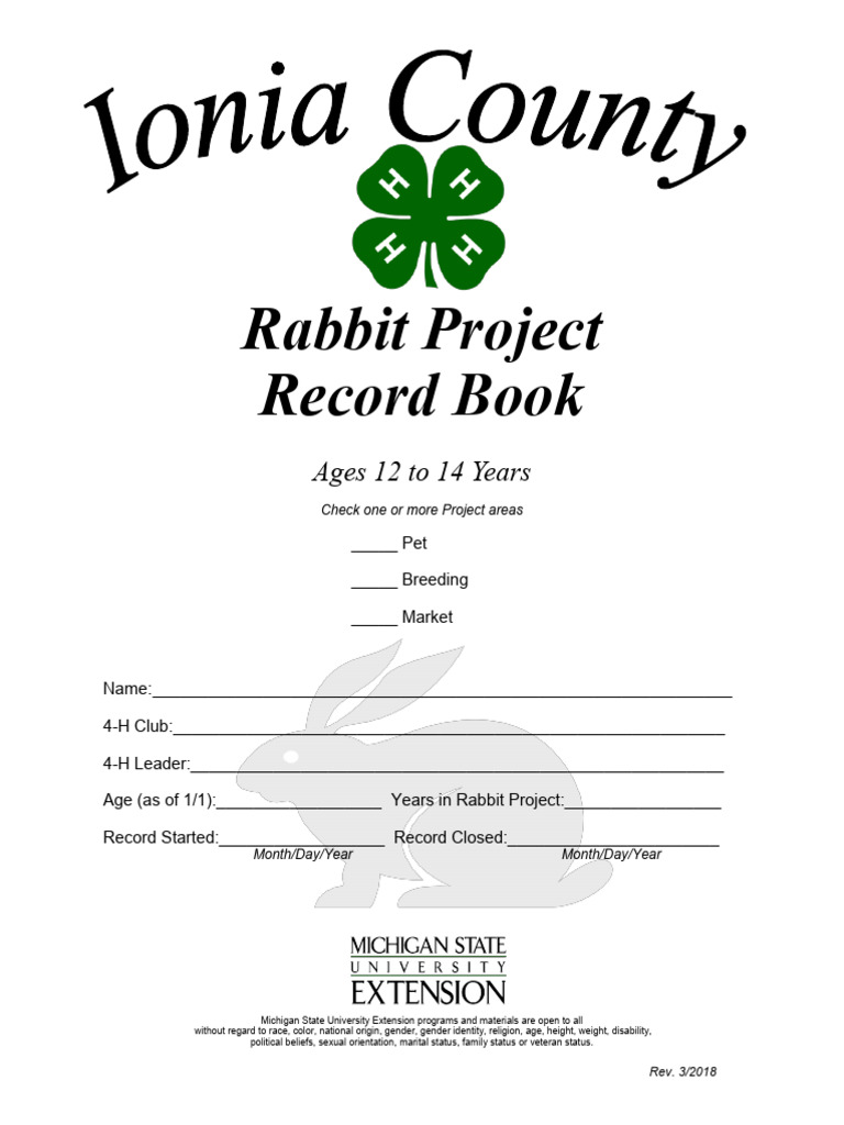 2018 Rabbit Record Book 12-14 | PDF | Rabbit | Fur