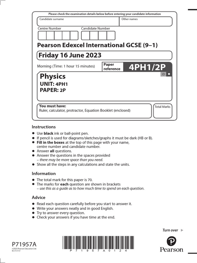 4ph1 2p Que 20230617 | PDF | Quantity | Mechanics