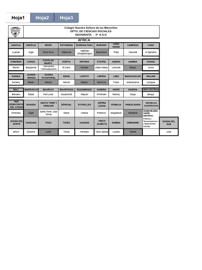 Geografia - 063 Mapas y Listados | PDF | África