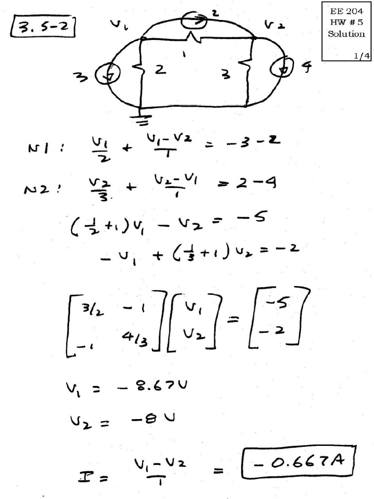 EE 204 HW 05 Solution | PDF