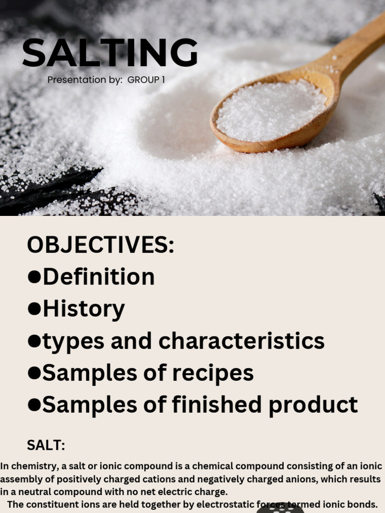 Salting: History, Methods, and Recipes | PDF | Ion | Salt