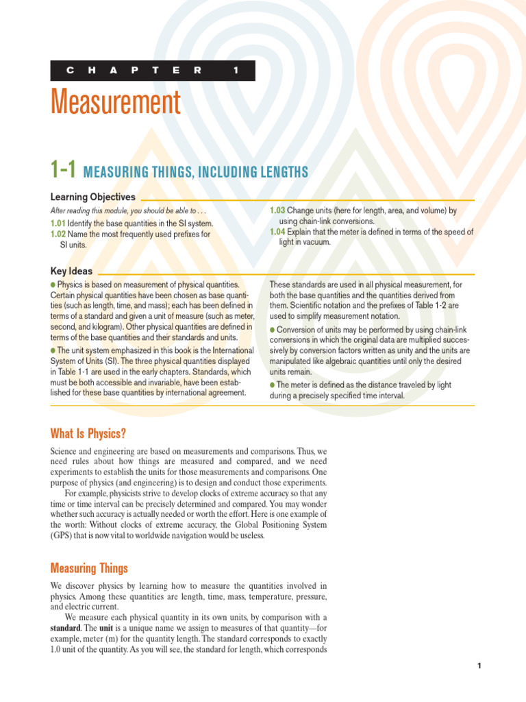 Measurement Chapter | PDF | Time | Metre