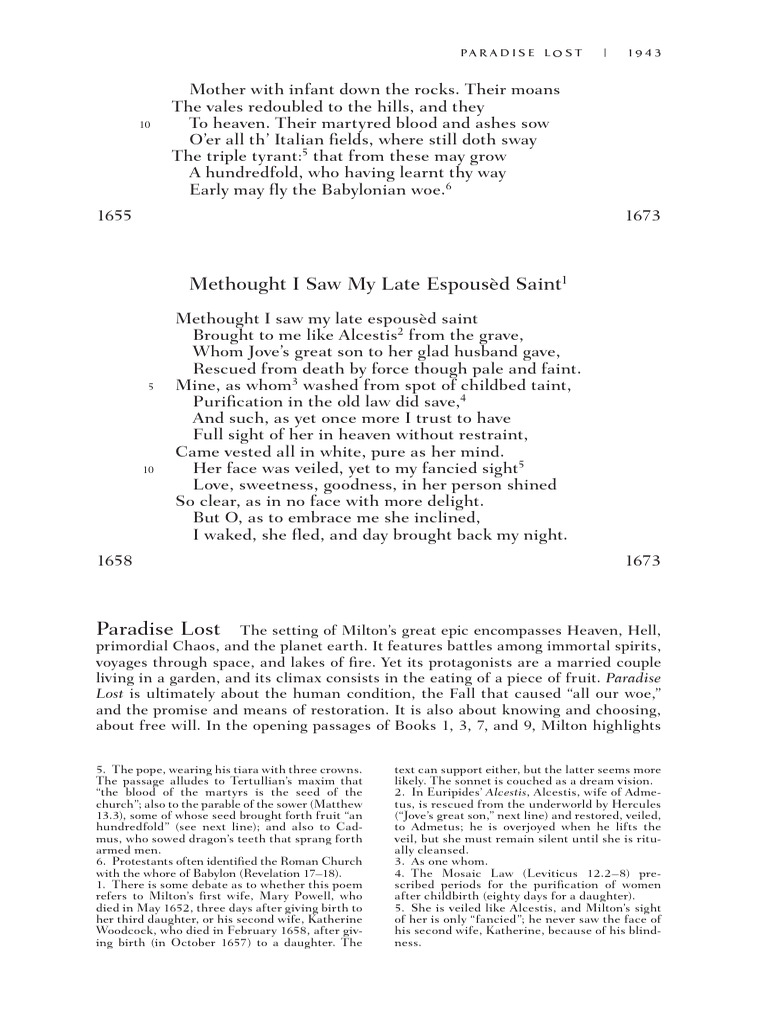 Paradise Lost - John Milton | PDF | Paradise Lost