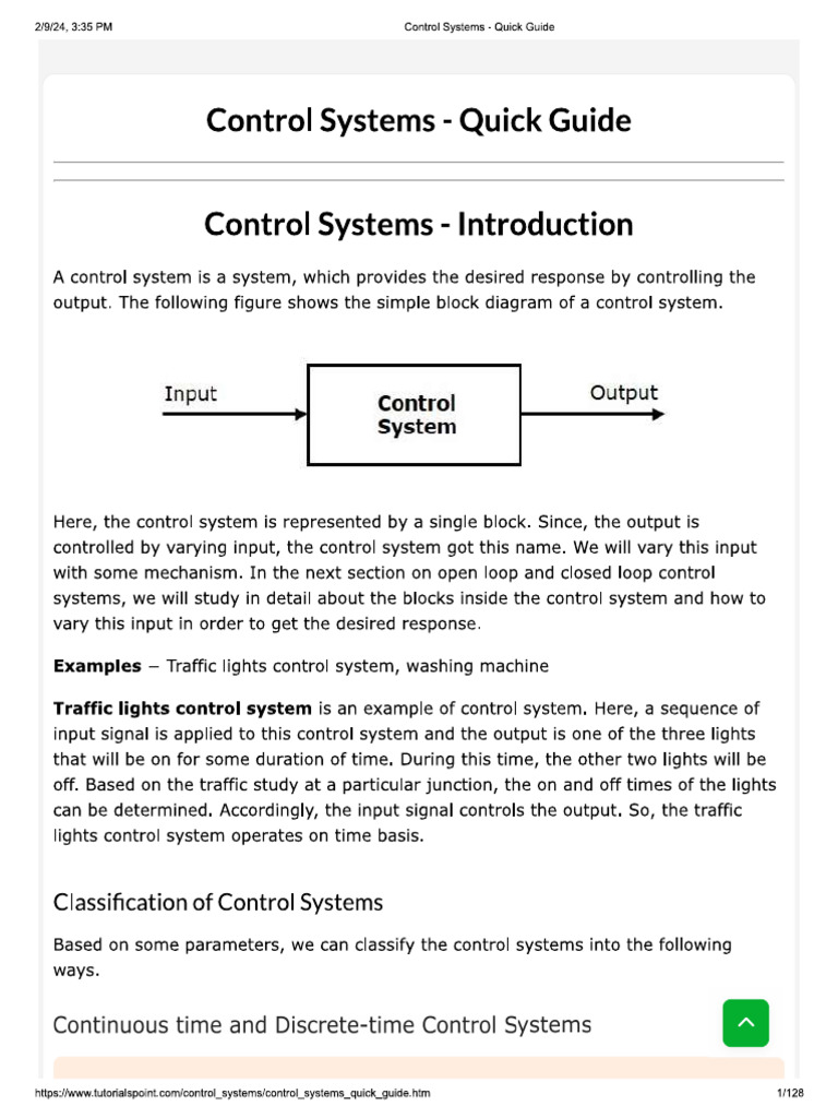 Control System Quick Guide | PDF