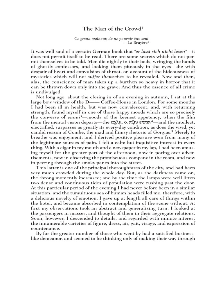 Edgar Allen Poe The Man of The Crowd | PDF