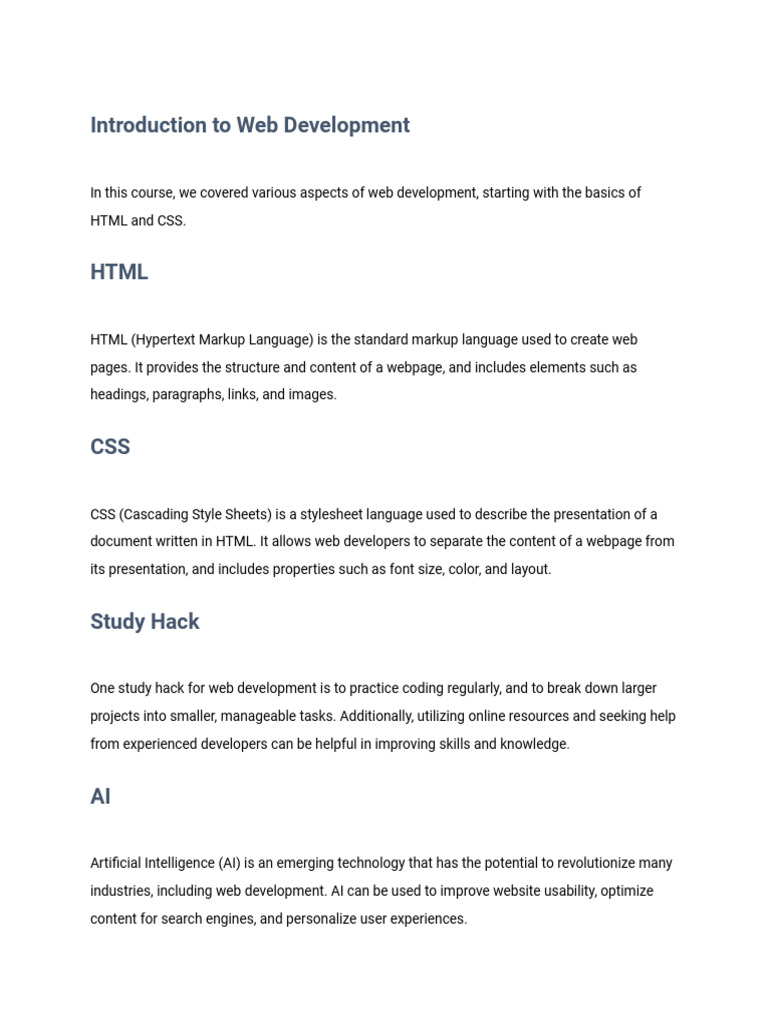 Web Development Basics: HTML & CSS | PDF