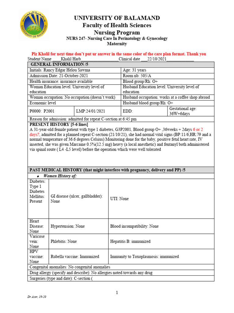 Maternity Care Plan Khalil Maternity | Download Free PDF | Childbirth ...