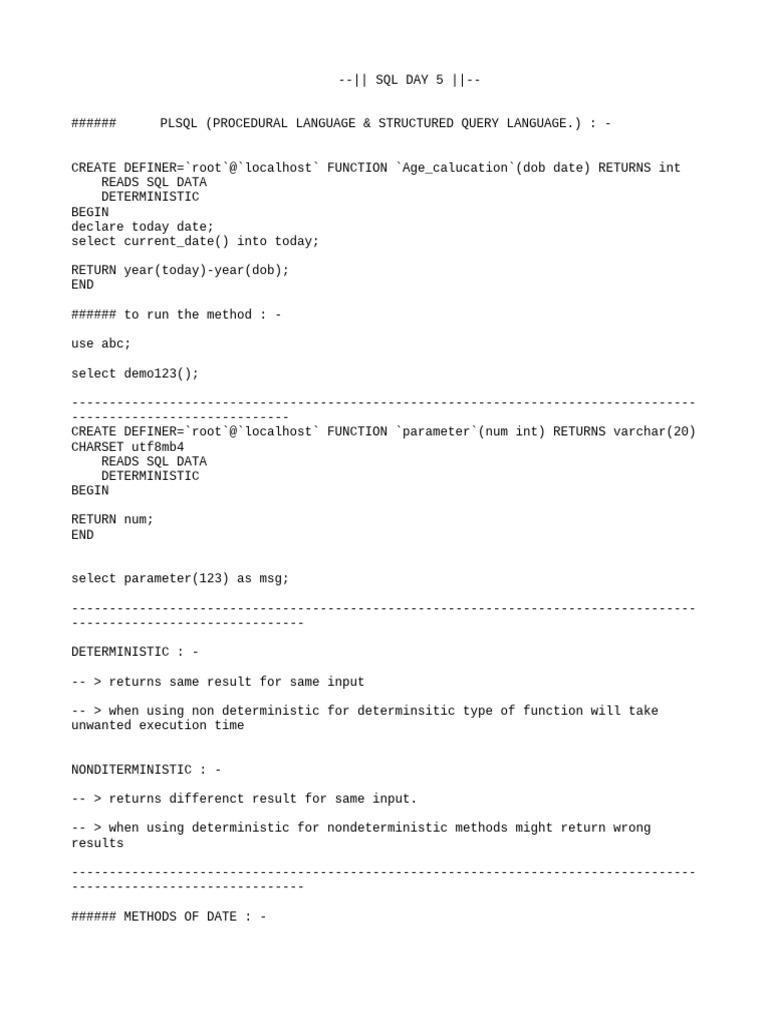 SQL Day5 | PDF | Computers | Technology & Engineering SQL Day5 | PDF | Computers | Technology & Engineering