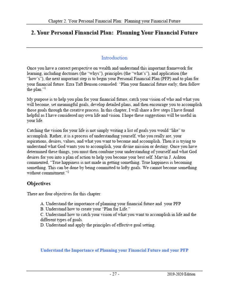 02 PFP | PDF | Goal | Debt