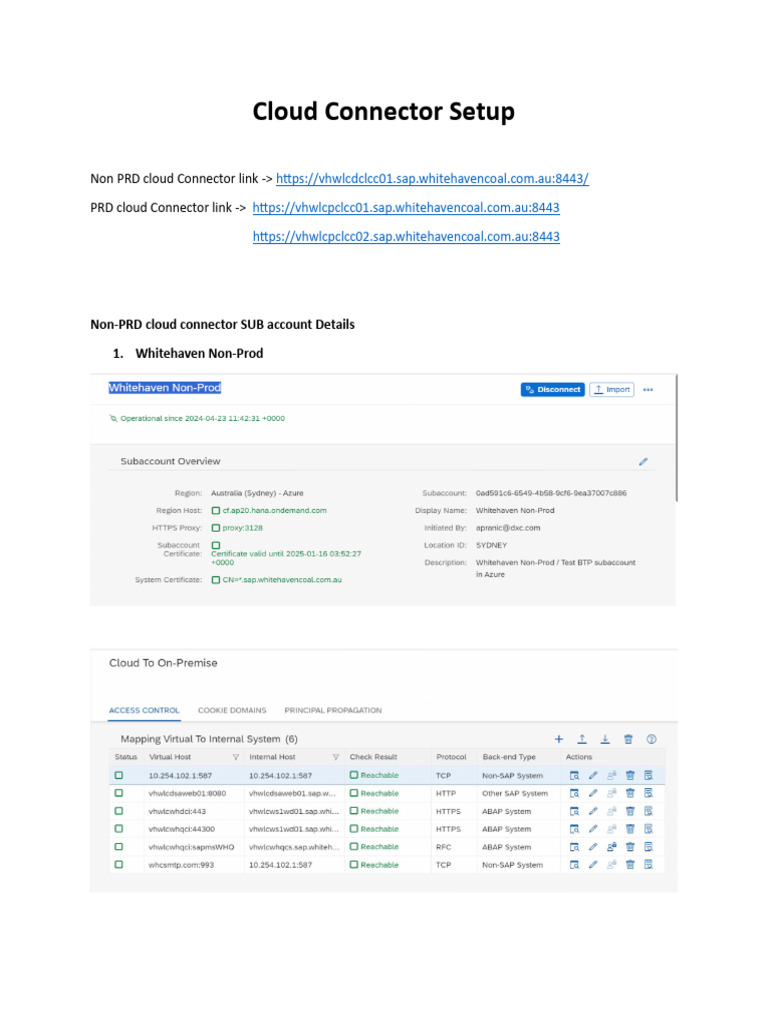 Cloud Connector Setup and Details | PDF | Computers