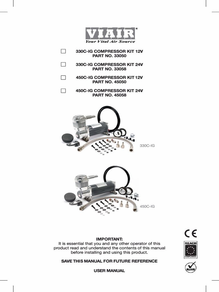330C-IG COMPRESSOR KIT 24V Manual | PDF | Valve | Fuse (Electrical)