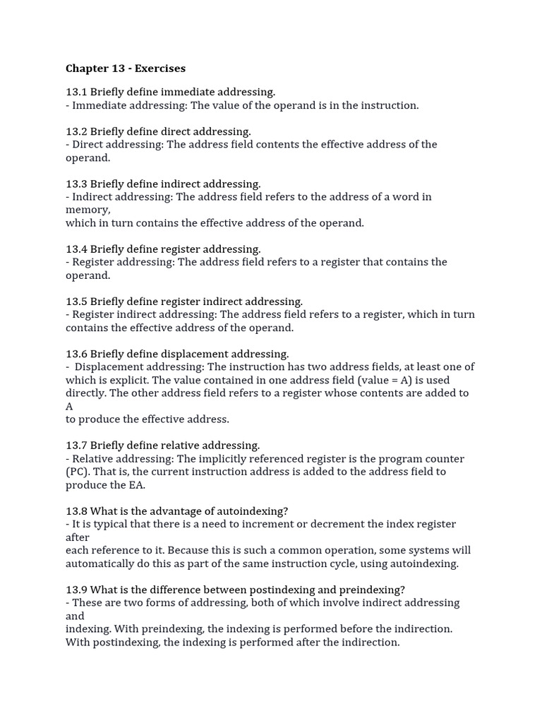 Review Questions Chapter 13 | PDF | Central Processing Unit | Computer ...