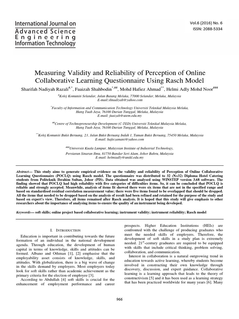 Measuring Validity and Reliability of Pe | PDF | Social Networking Service | Likert Scale