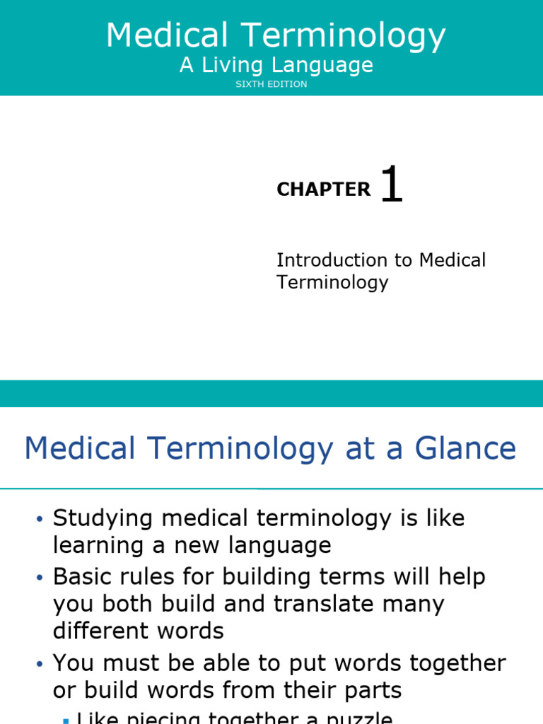 Medical Terminology Chapter 1 | PDF | Medical Specialties | Clinical ...