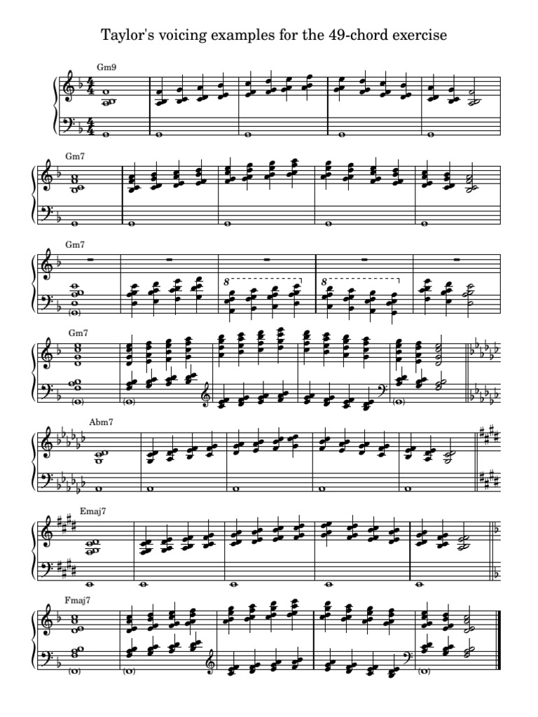 Taylor S 49-Chord Exercise Examples | PDF