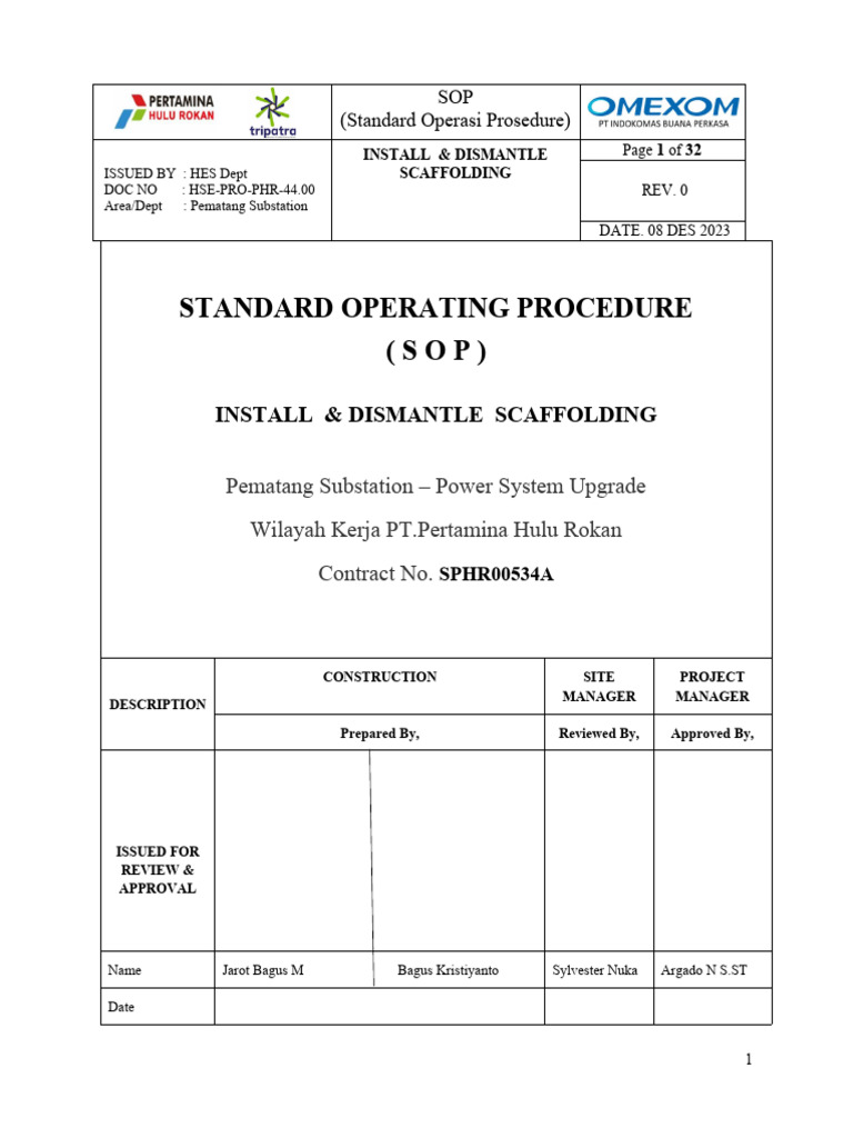 SOP - Scaffolding | PDF