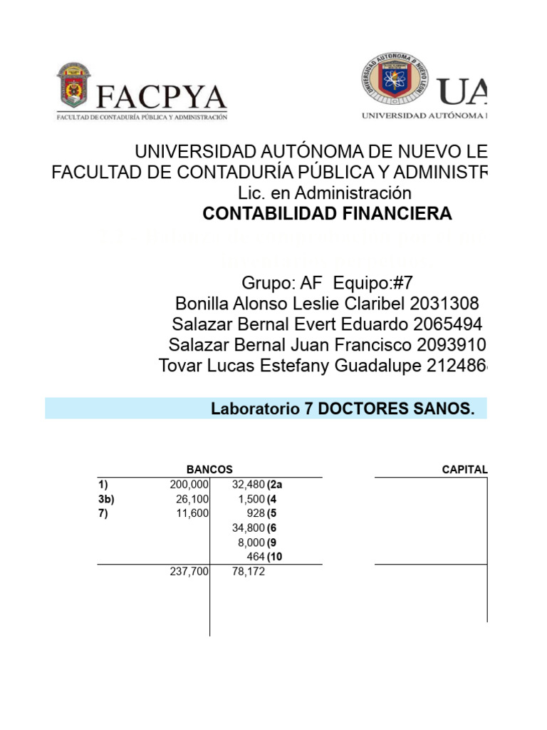 ContFin EV2 Equipo7 | PDF | Contabilidad | Servicios financieros