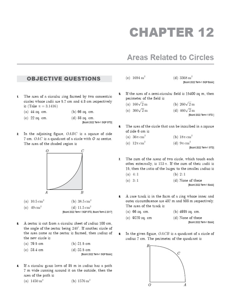 Circular Areas and Path Calculations | PDF | Area | Circle