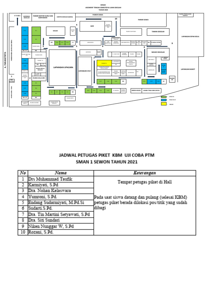Denah Ruangan Sekolah SMAN 1 Sewon | PDF