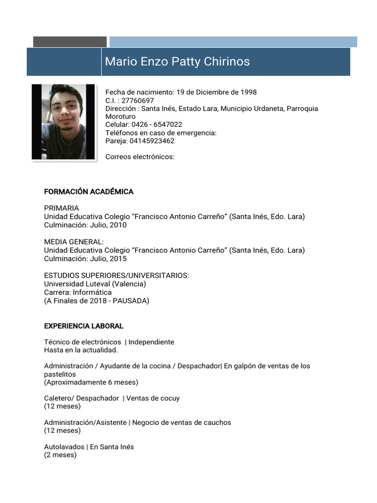 Curriculum Mario | PDF