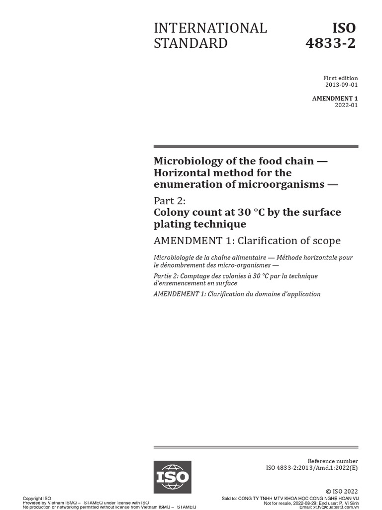 ISO 4833-2 2013 Amd 1 2022 (E) | PDF | International Organization For ...