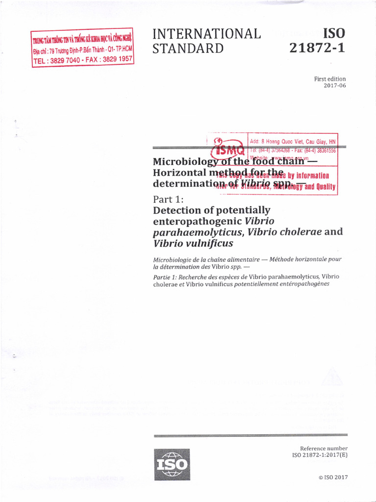 ISO 21872 - 1 - 2017-Vibrio | PDF | International Organization For ...